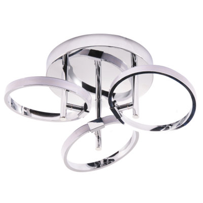 Modern Adjustable Polished Chrome Plated Halo Rings LED Ceiling ...