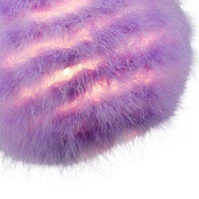 Modern and Chic Small Real Soft Lilac Feather Decorated Pendant Lamp Shade