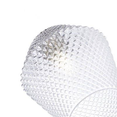 Modern and Compact Diamond Design Clear Glass Pendant Lamp Shade - 17cm ...