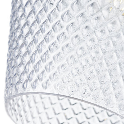 Modern and Compact Diamond Design Clear Glass Pendant Lamp Shade - 17cm ...