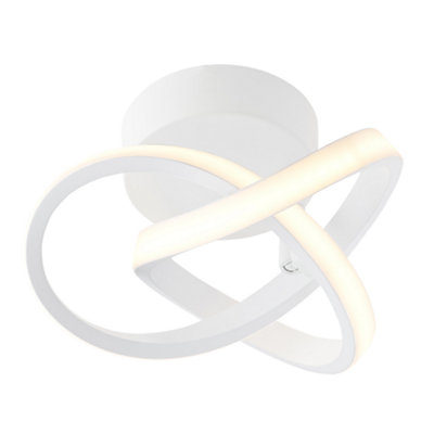 Modern and Compact Matt White LED Ceiling Light Fitting with Slimline ...