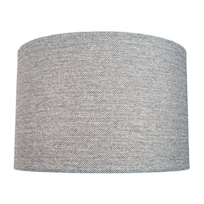 Modern and Sleek 30cm Width Light Grey Linen Fabric Drum Lamp Shade 60w ...