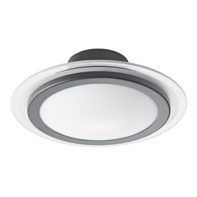 Modern and Sleek Semi Flush LED Powered Ceiling Light Fitting in Matt Black