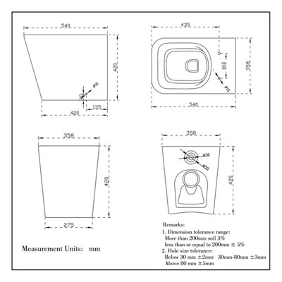 Modern Bathroom Ceramic White Rimless Square Back To Wall Toilet Short ...