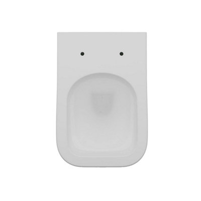 Modern Bathroom Ceramic White Rimless Square Back To Wall Toilet Short ...