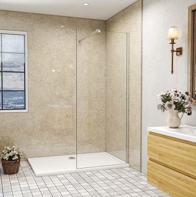 Modern Bathroom Chrome 1400mm Walkin Shower Screen 2000mm high - 8mm ...