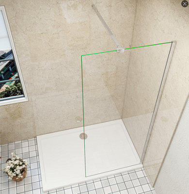 Modern Bathroom Chrome 1400mm Walkin Shower Screen 2000mm high - 8mm ...