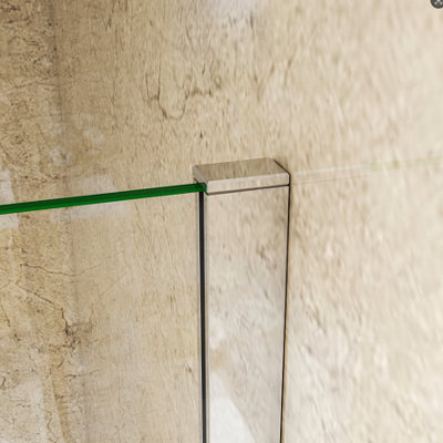 Modern Bathroom Chrome 700mm Walkin Shower Screen 2000mm high - 8mm ...