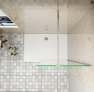 Modern Bathroom Chrome 760mm Walkin Shower Screen 2000mm high - 8mm ...
