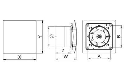 Modern Bathroom Extractor Fan 125mm with Brushed Gold Front Panel