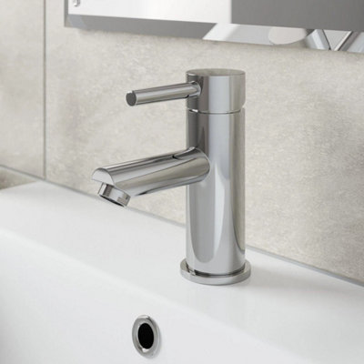 Modern Bathroom Mono Basin Sink Mixer Tap Slotted Waste Single Lever Chrome