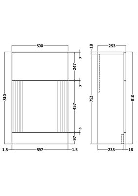 Modern Bathroom Retro Floor Standing WC Back to Wall Toilet Unit, 500mm ...