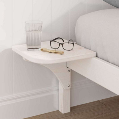 Modern Bed Frame with Bedside Tables White White