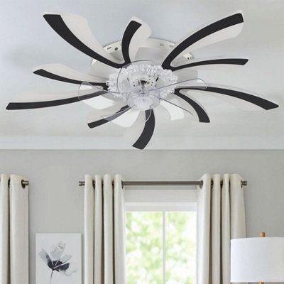 Modern Black 78cm Ceiling Fan LED Light,With Timer Function, Remote ...