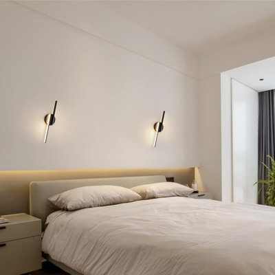 Modern Black Integrated LED Wall Light, 3000K Warm White, 16W 1200 Lumens