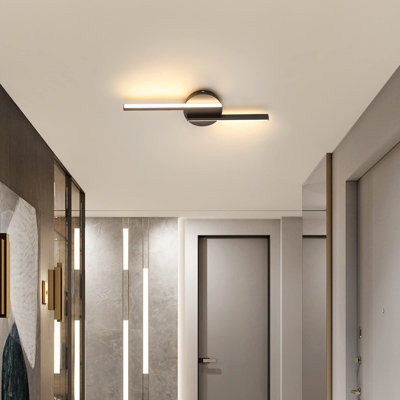 Modern Black Integrated LED Wall Light, 3000K Warm White, 16W 1200 Lumens