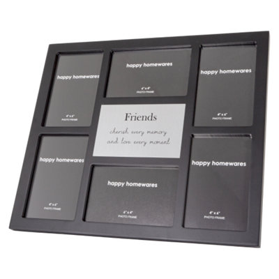 Modern Black Multi Collage Picture Friends with Family Wording and Cute ...