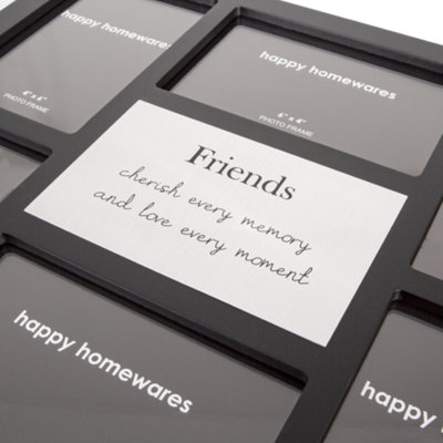Modern Black Multi Collage Picture Friends with Family Wording and Cute ...