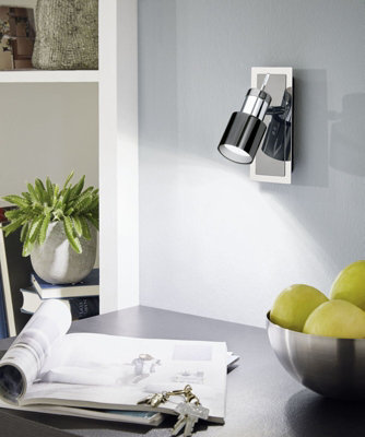 Modern Black Nickel Ceiling Spot Light with Two Matching Wall Lights