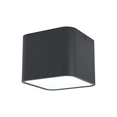 Modern Black Square Wall and Ceiling Light with E27 Bulb Fixture