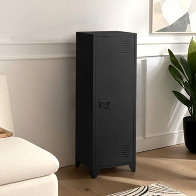 Modern Black Tall Metal File Cabinet Home Office Storage Cabinet with ...
