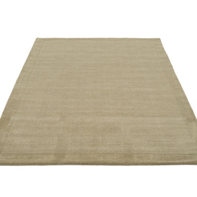 Modern Bordered Green Soft Textured Living Area Rug 120cm x 170cm