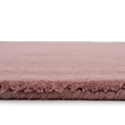 Modern Bordered Pink Soft Office Area Rug 160cm x 230cm