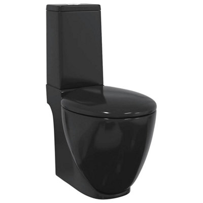 Modern Ceramic Toilet Back Water Flow Black