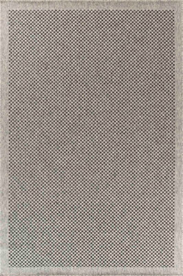 Modern Checkered Design Outdoor-Indoor Rugs Dark Grey 160x230 cm
