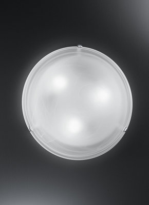 Modern Chrome Alabaster Glass Ceiling Lights - 2 Pack