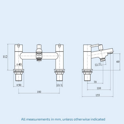 Modern Chrome Bath Shower Bridge Deck Mounted Mixer Tap And Handset