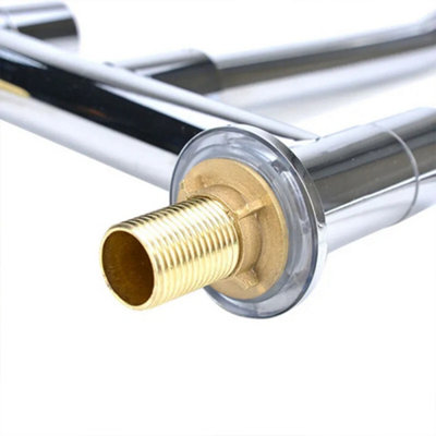 Modern Chrome Dual Lever Kitchen Sink Mixer Tap - 2 Hole Deck Mounted
