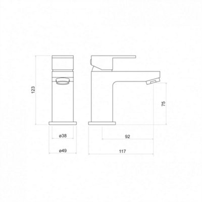 Modern Chrome Square Basin Tap Mono Mixer Faucet with Slotted Waste ...