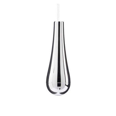 Modern Chrome Teardrop Light Pull Pendant With 1 Metre Cord