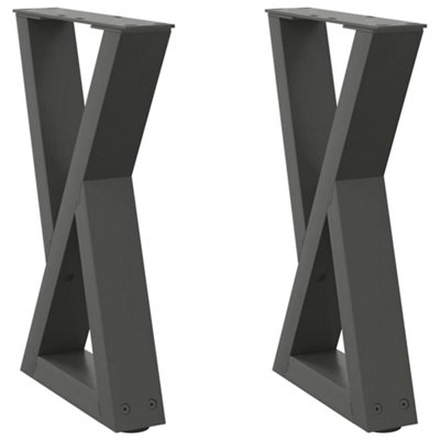 Modern Coffee Table Legs 2 pcs Anthracite 28x(42-43.3) cm Steel
