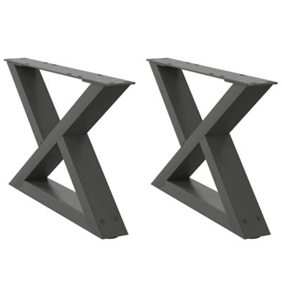 Modern Coffee Table Legs 2 pcs Anthracite 50x(30-31.3) cm Steel