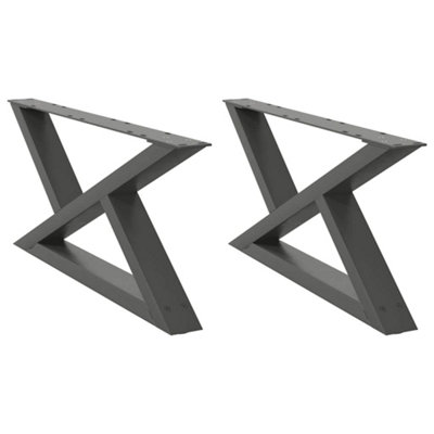 Modern Coffee Table Legs 2 pcs Anthracite 70x(30-31.3) cm Steel