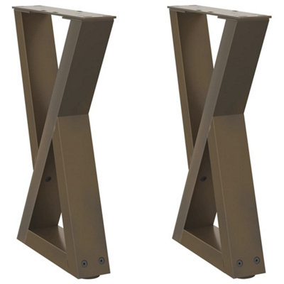 Modern Coffee Table Legs 2 pcs Natural Steel 28x(42-43.3) cm Steel