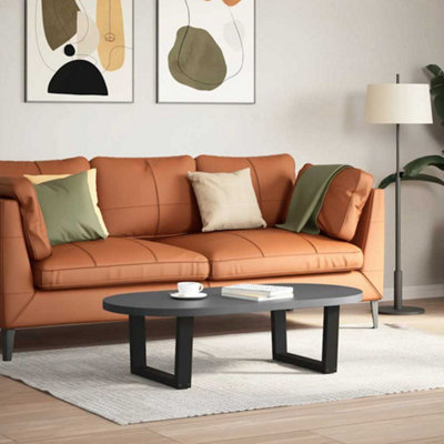 MODERN COFFEE TABLE LEGS V-SHAPE 2 PCS BLACK 60X(30-31.3) CM STEEL