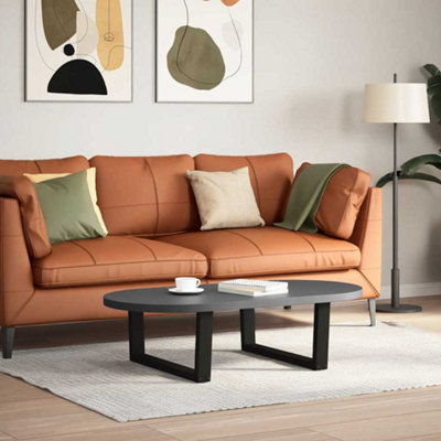 Modern Coffee Table Legs V-Shape 2 pcs Black 70x(30-31.3) cm Steel