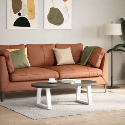 Modern Coffee Table Legs V-Shape 2 pcs White 40x(30-31.3) cm Steel