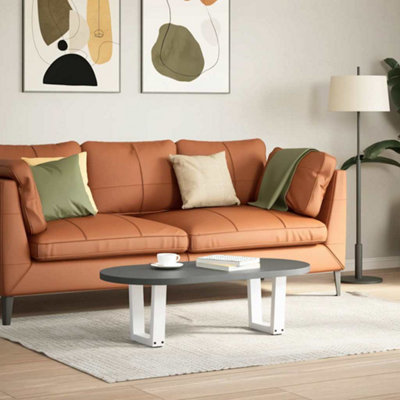 Modern Coffee Table Legs V-Shape 2 pcs White 40x(30-31.3) cm Steel