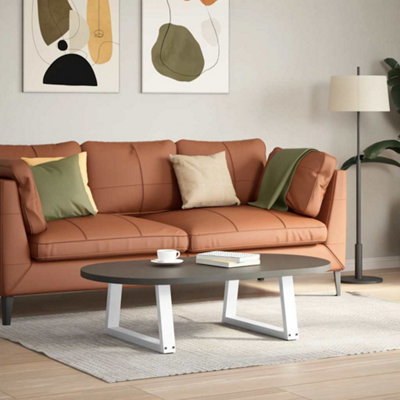 Modern Coffee Table Legs V-Shape 2 pcs White 60x(30-31.3) cm Steel