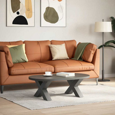Modern Coffee Table Legs X-Shaped 2 pcs Anthracite 50x(30-31) cm Steel