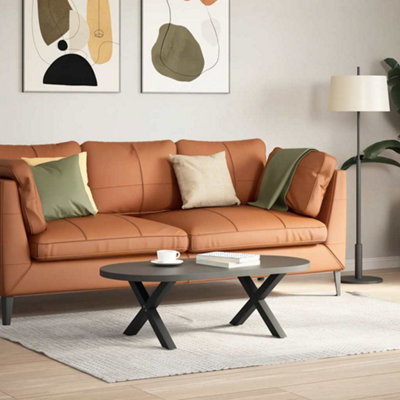 Modern Coffee Table Legs X-Shaped 2 pcs Black 60x(30-31) cm Steel