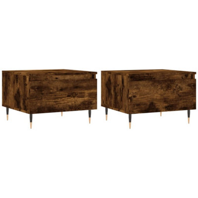 Modern Coffee Tables 2 pcs Smoked Oak 50x46x35 cm Engineered Wood