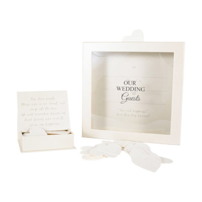 Modern Cream Beige Wedding Day Guest Message Box with Hearts and ...