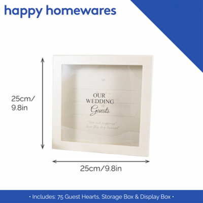 Modern Cream Beige Wedding Day Guest Message Box with Hearts and ...