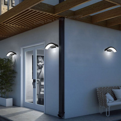 Modern Curved 7W LED Outdoor Wall Light Cool White ZLC339CW
