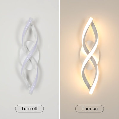 Modern Curved LED Wall Light - 16W, 1800lm Warm White 3000K